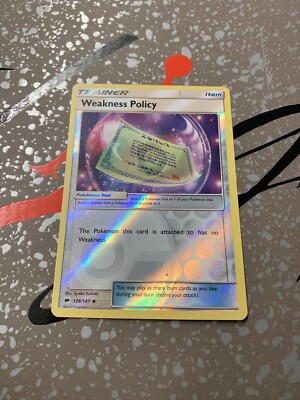 POKEMON WEAKNESS POLICY 126/147 BURNING SHADOWS UNCOMMON REVERSE HOLO ...