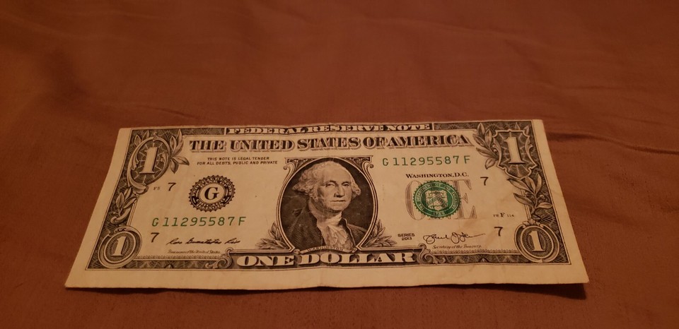 Rare 1 Dollar Bill Series 2013 With Error Miss Cut Both Sides ...