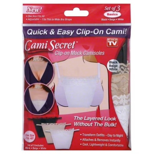 Cami Secret Clip On Mock Camisoles Set Of 3 -Black, Beige, White New In ...
