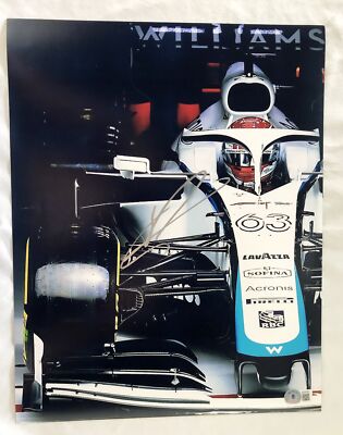 George Russell Signed 11x14 Photo Beckett BAS Formula 1 F1 Mercedes 1 ...