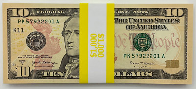 NEW Uncirculated Ten Dollar Bills Series 2017A $10 Sequential Notes LOT ...