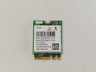 Dell XPS 13 9360 Wireless Bluetooth 4.1 WiFi Card Killer1535 VM1D6 ...
