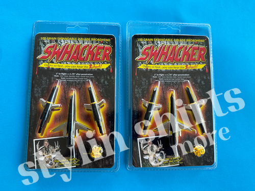 2 packs 1.75" Cut Swhacker 100 Grain Mechanical Bow Hunting Broadheads ...