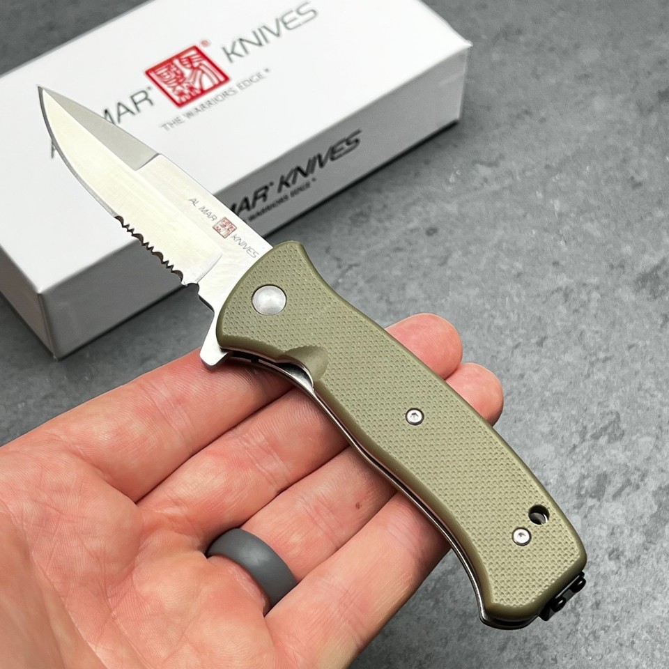 AL MAR Mini SERE 2020 Assisted Open Flipper Green G10 EDC Folding ...