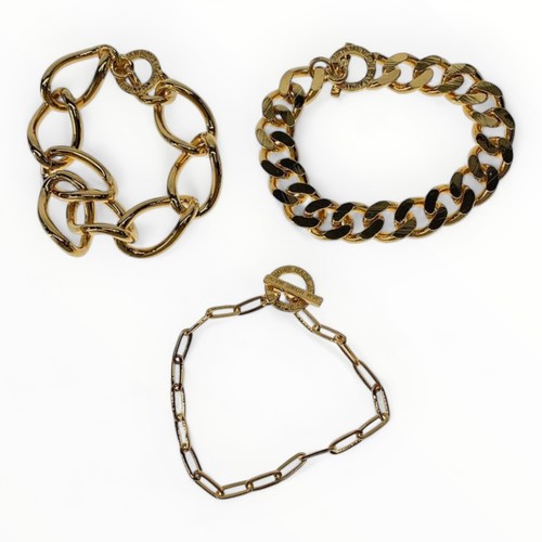 JAM HOME MADE Set of 3 Chain Curb Chain Bracelet Gold Men's Authentic ...