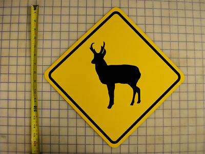 PRONGHORN ANTELOPE CROSSING YELLOW ALUMINUM SIGN | eBay