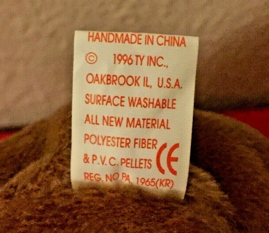 1997 Teddy style 4200 Ty The Beanie Babies Collection DOB 12-25-96 Tag ...
