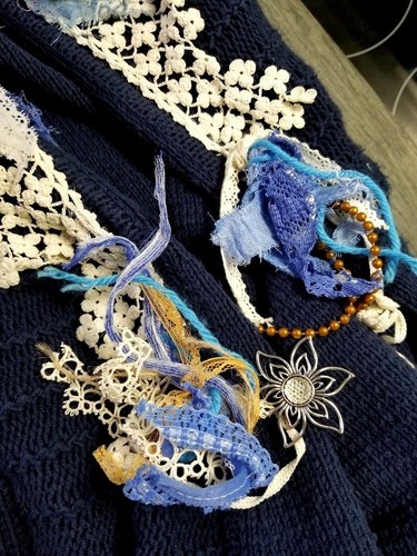 UpCycled duster Vtg Fabric Fringe boho doilies Embroidered Burning Man ...