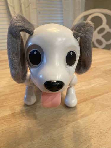 TAKARA TOMY Hello! Zoomer Miniature Dachs White Robot Dog Aibo. Works ...