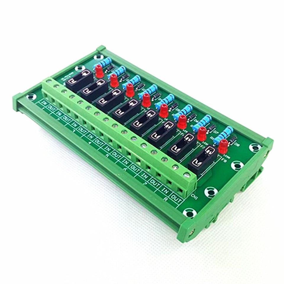 DIN Rail Mount 8 Position Fuse Module Board Automotive Fuse Holder ...