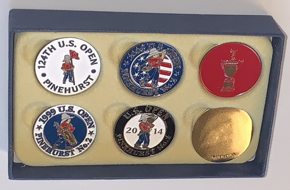 2024 US Open golf Ball Markers Pinehurst 6 different 1999 2005 2014 ...