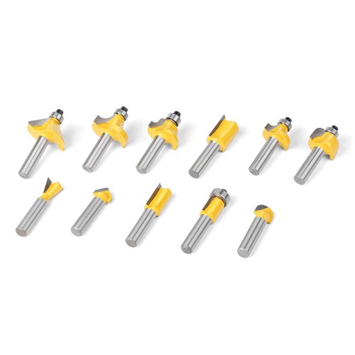 12PCS Router Bits Set 8mm Cove Box/Chamfer/Dovetail/Straight/Round over ...