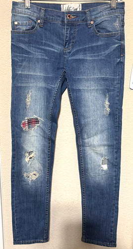 White Crow Jeans Womens 26 Patchwork distressed boho flannel lined ...