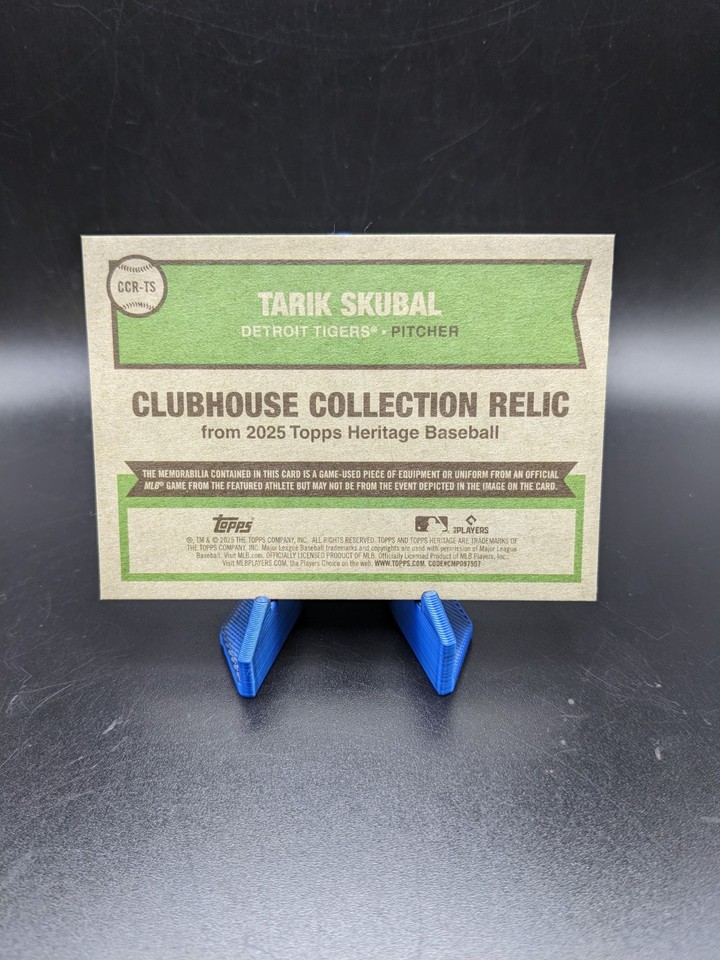Tarik Skubal - 2025 Topps Heritage Clubhouse Collection Patch #CCR-TS ...