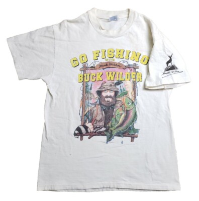 Vintage Hanes Go Fishing With Buck Wilder Book Graphic T Shirt Sz Large ...