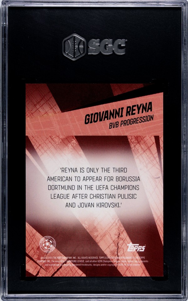 2020-21 Giovanni Reyna Topps Red Borussia Dortmund Card 9/10 SGC 10 GEM ...