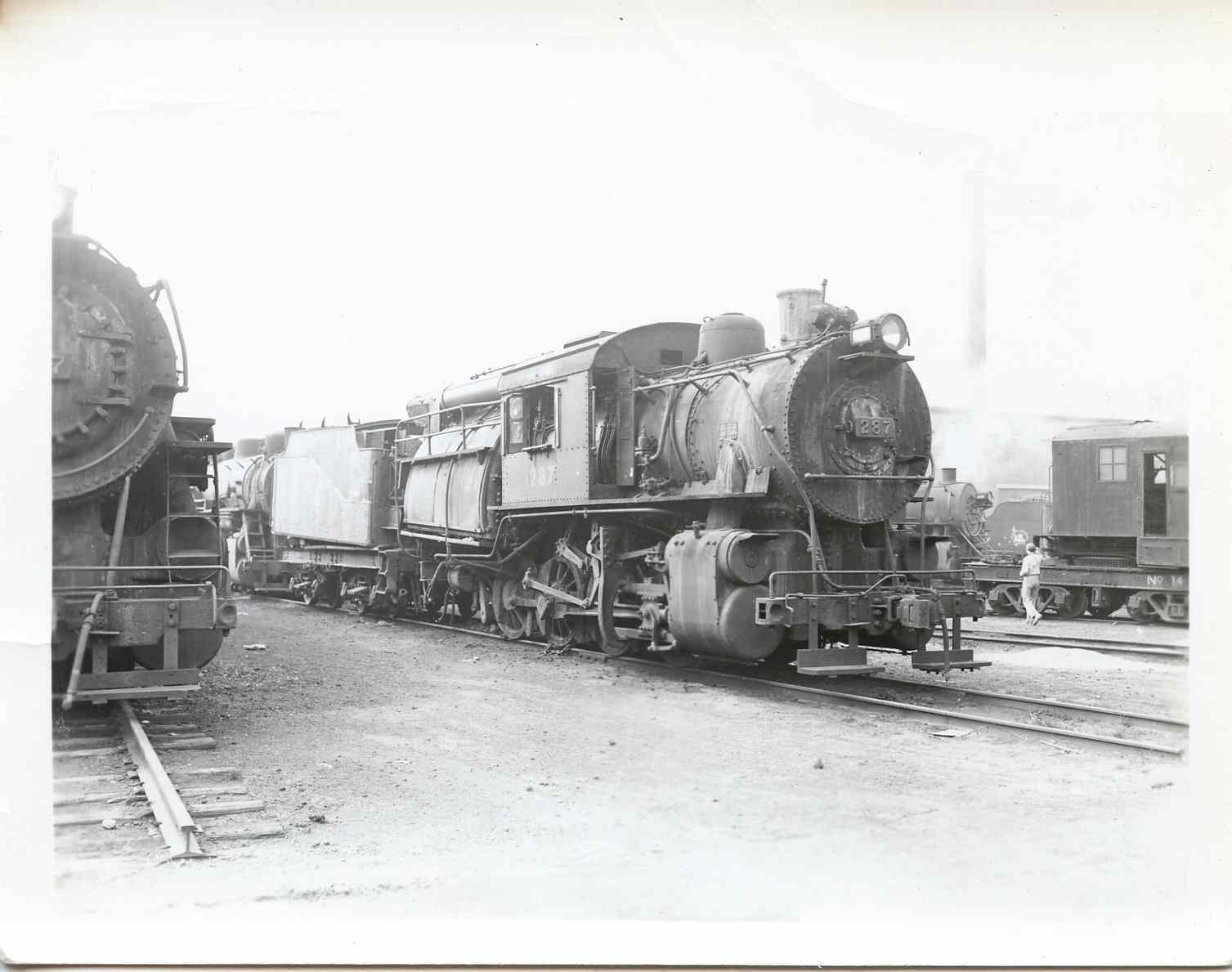 7D245 RP 1949 JERSEY CENTRAL RAILROAD CNJ CAMELBACK ENGINE #287 ...