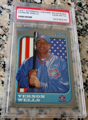 VERNON WELLS 1997 Bowman Chrome INTERNATIONAL RARE Rookie Card RC PSA ...