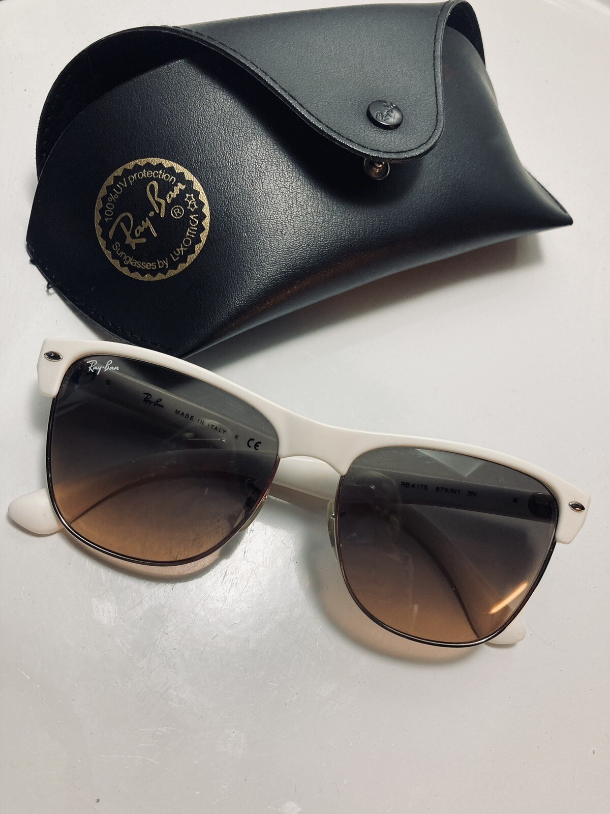 White Ray Ban sunglasses With Case | eBay