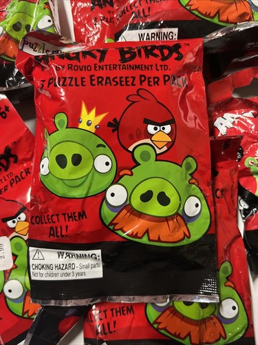 LOT OF 9 Angry Birds Eraseez Puzzle Eraser Packs 3 Characters Per Pack ...