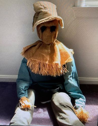 Halloween Animated Prop Sitting Scarecrow Animatronic Spirit Halloween ...