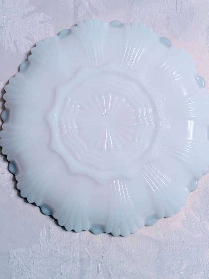 VTG Anchor Hocking Fire-King Milk Glass 3-Section Divided Platter Gold ...