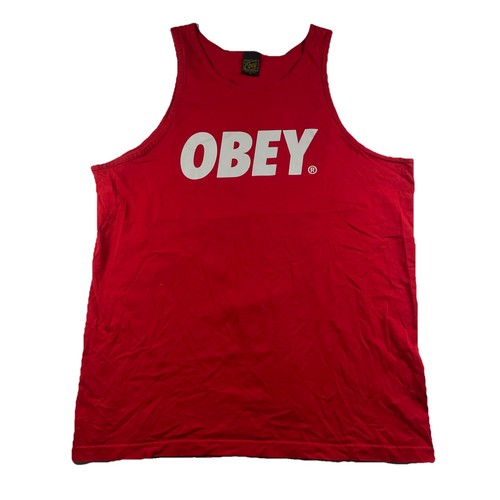 OBEY Tank Top Xtra Large Men’s Red Made In Mexico Sleeveless Muscle ...