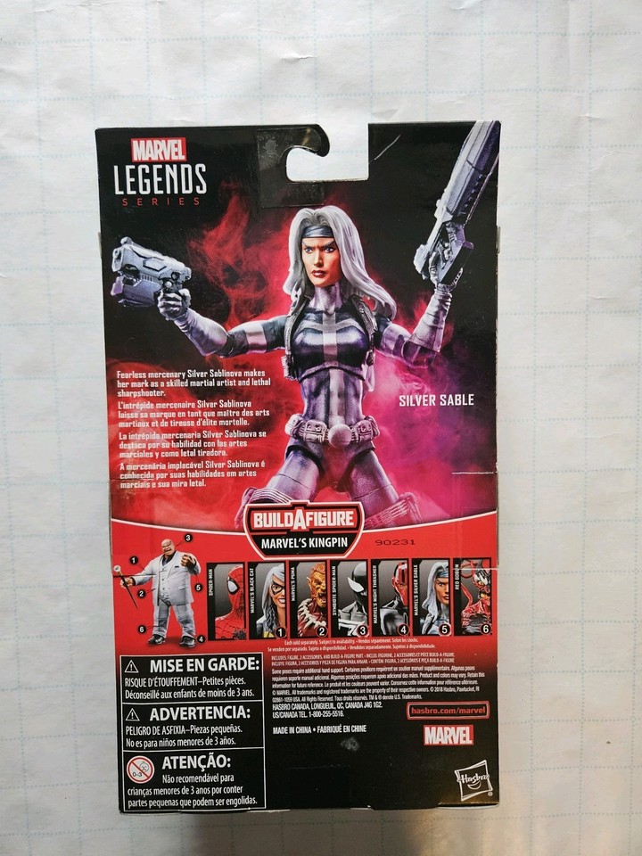 Hasbro Marvel Legends Silver Sable Spider-Man Kingpin Wave Action ...