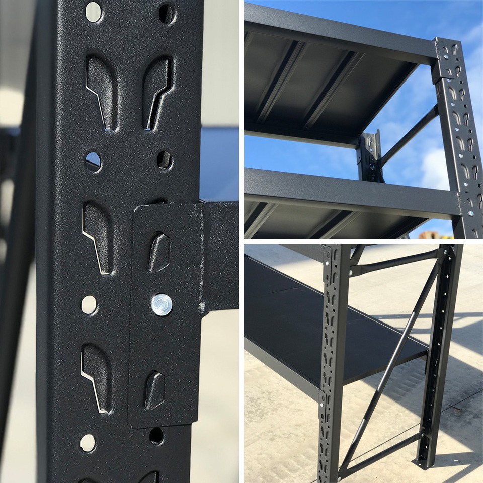 Matte Black Metal Warehouse Workbench Shelving Rack Work Bench Stand ...