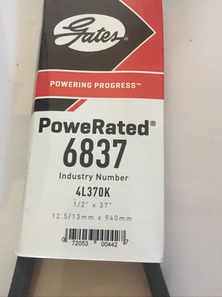 Gates PowerRated 6837 V-Belt 4L370K 72053004427| eBay