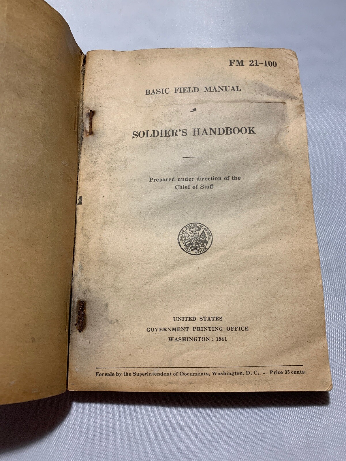VINTAGE BASIC FIELD MANUAL SOLDIER'S HANDBOOK WAR DEPARTMENT 1941 | eBay