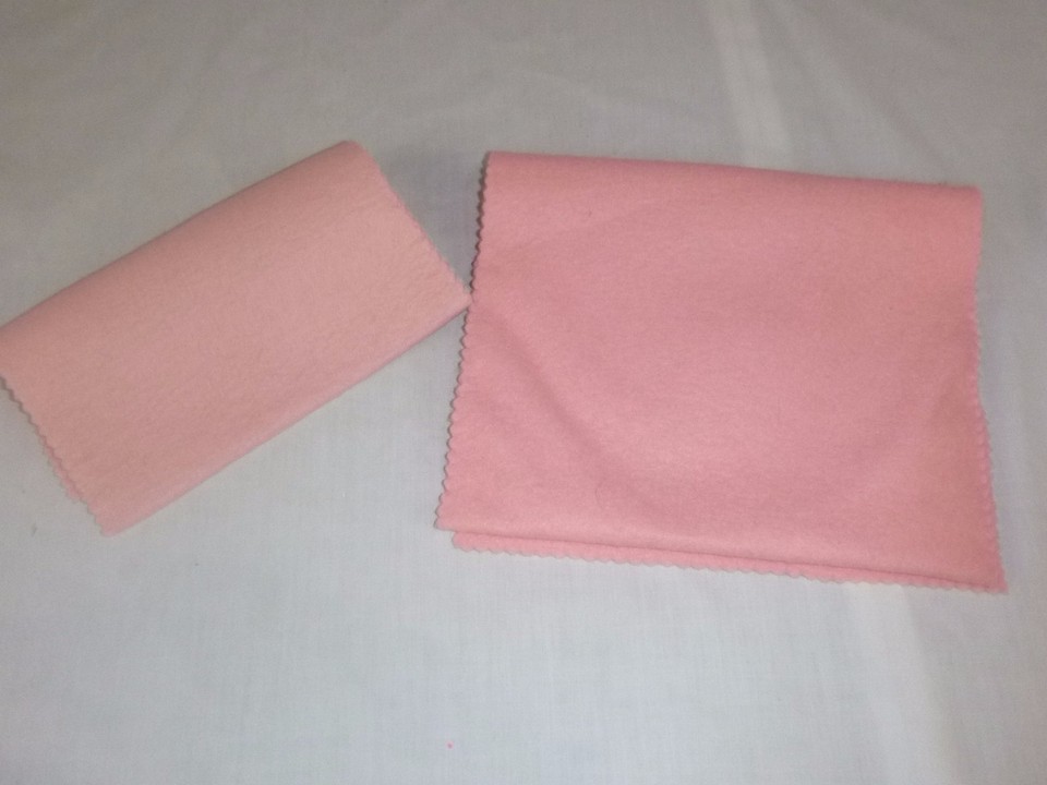 Pr Vtg Mid Century Pink White Beaded Heart Motif Felt Pouch Hankie ...
