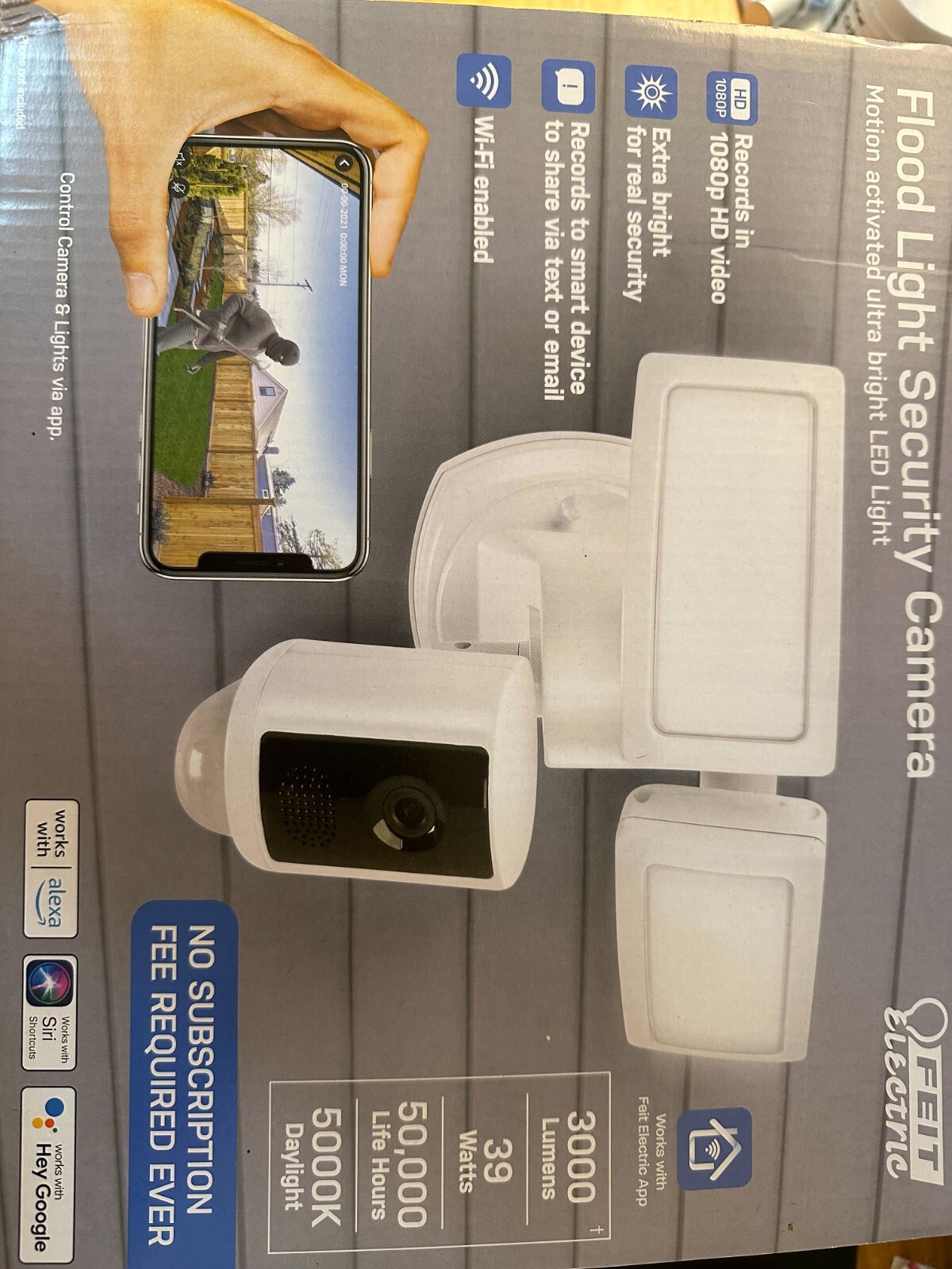 Feit Electric Smart Wi-Fi LED Floodlight Security Camera - White ...