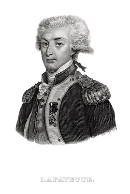 General GILBERT MARQUIS de LAFAYETTE 1839 engraving Patriot Uniform ...
