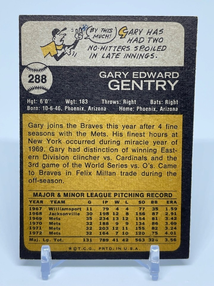 1973 Topps #288 Gary Gentry | eBay