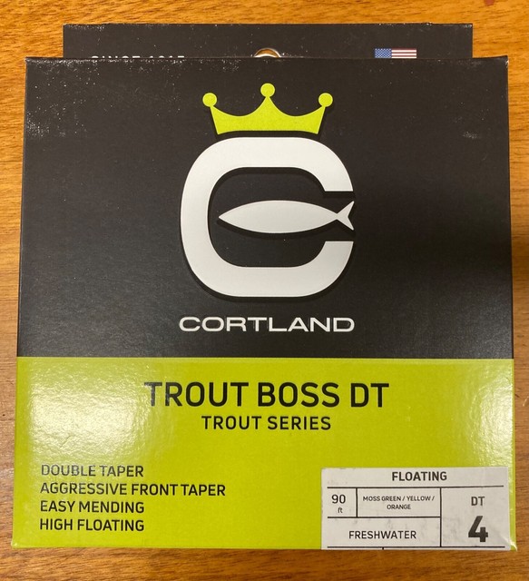 Cortland TROUT BOSS DT Fly Line WF4F Moss Green Yellow Orange Ship ...