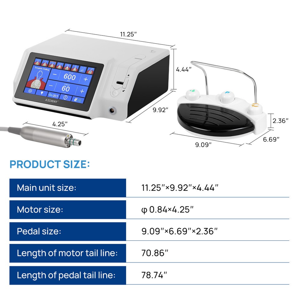 AZDENT Dental LED Implant Motor Surgical System Touch Screen+20:1 ...