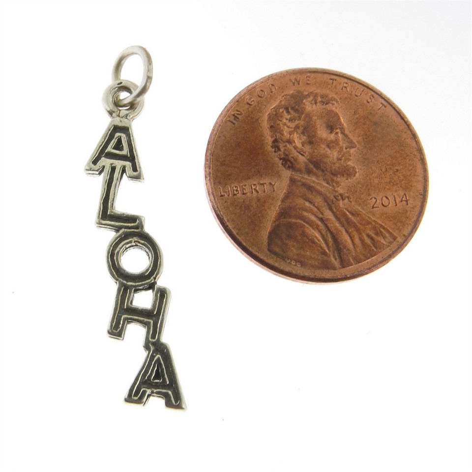 925 Sterling Silver Aloha Charm Made in USA | eBay