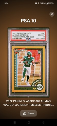 2022 Panini Classics - Rookies Timeless Tributes Gold #187 Ahmad ...