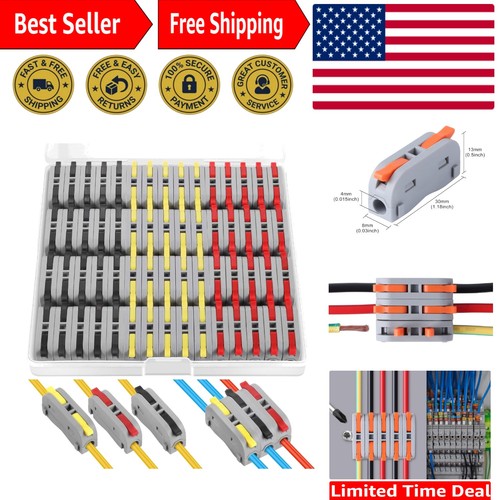 60 Pcs Two-Way Compact Wire Nuts - Efficient Connectors for Electrical ...