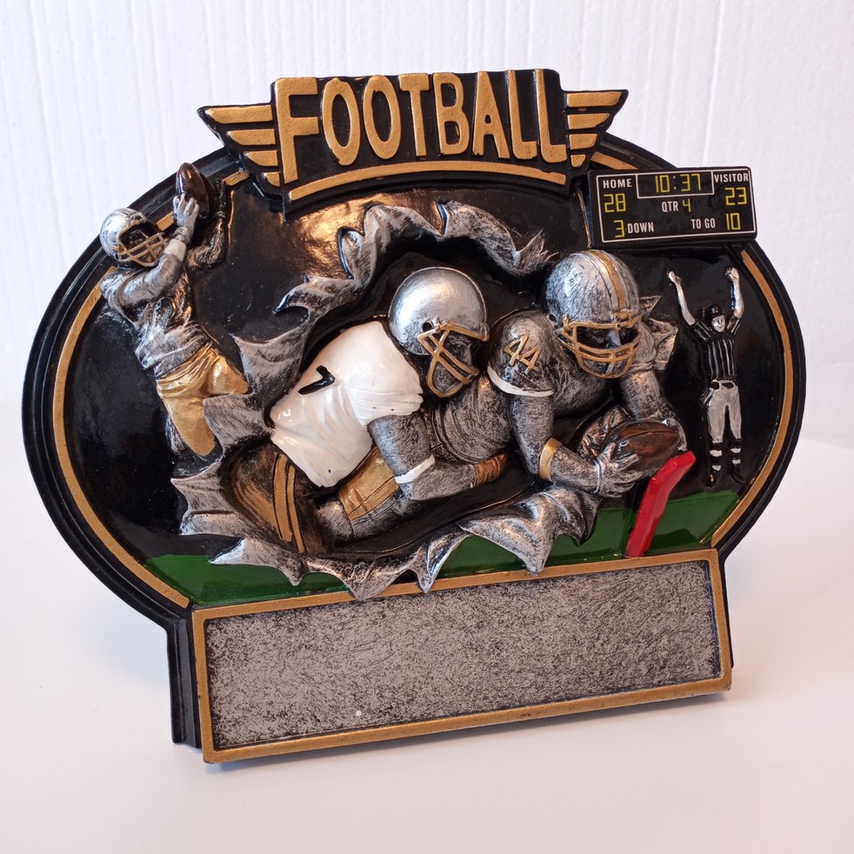 Burst Thru FOOTBALL Resin Trophy Championship Award & CUSTOMIZABLE Wall ...