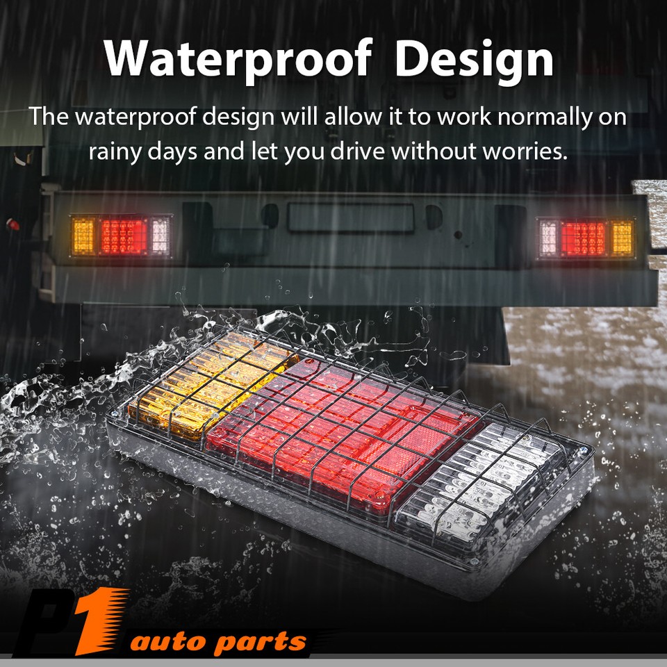 40 LED Turn Signal Brake Reverse Tail Running Lights Truck Trailer RV ...