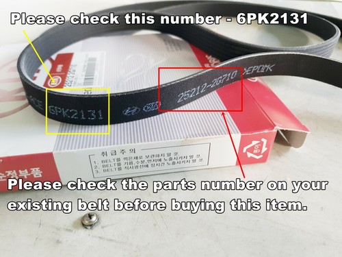 OEM 6PK2131 V-Ribbed Belt Hyundai Tucson Sonata KIA Optima K5 Sporage ...