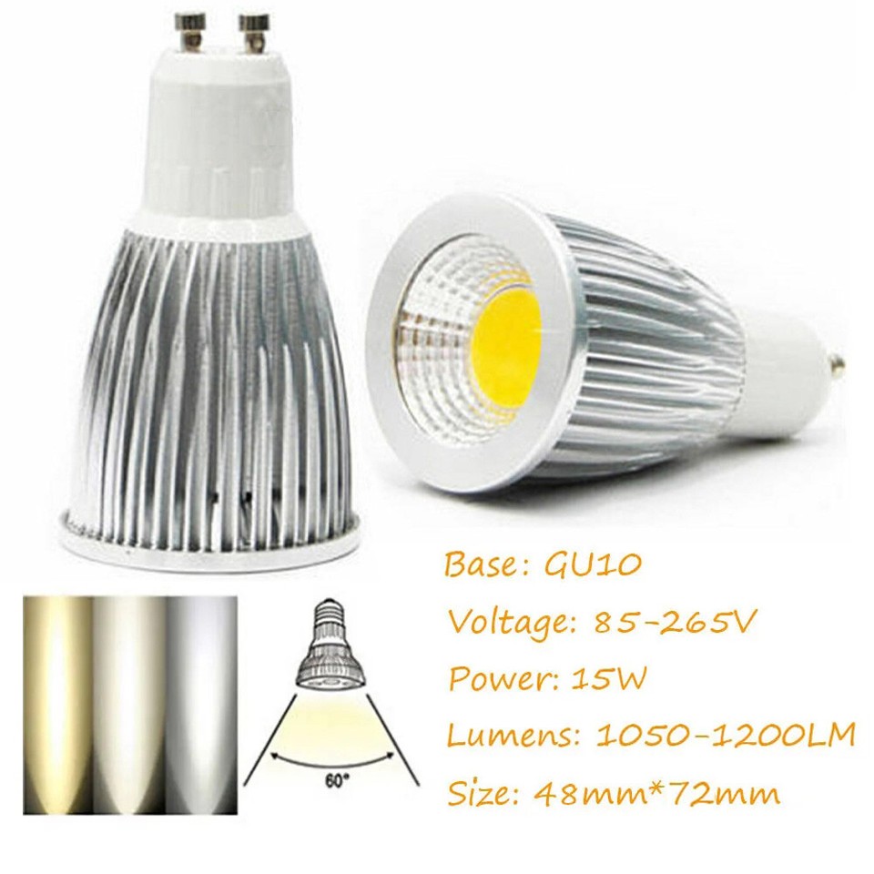 COB LED Light Dimmable GU10 E27 MR16 E14 Spotlight Downlight Lamps 9W ...