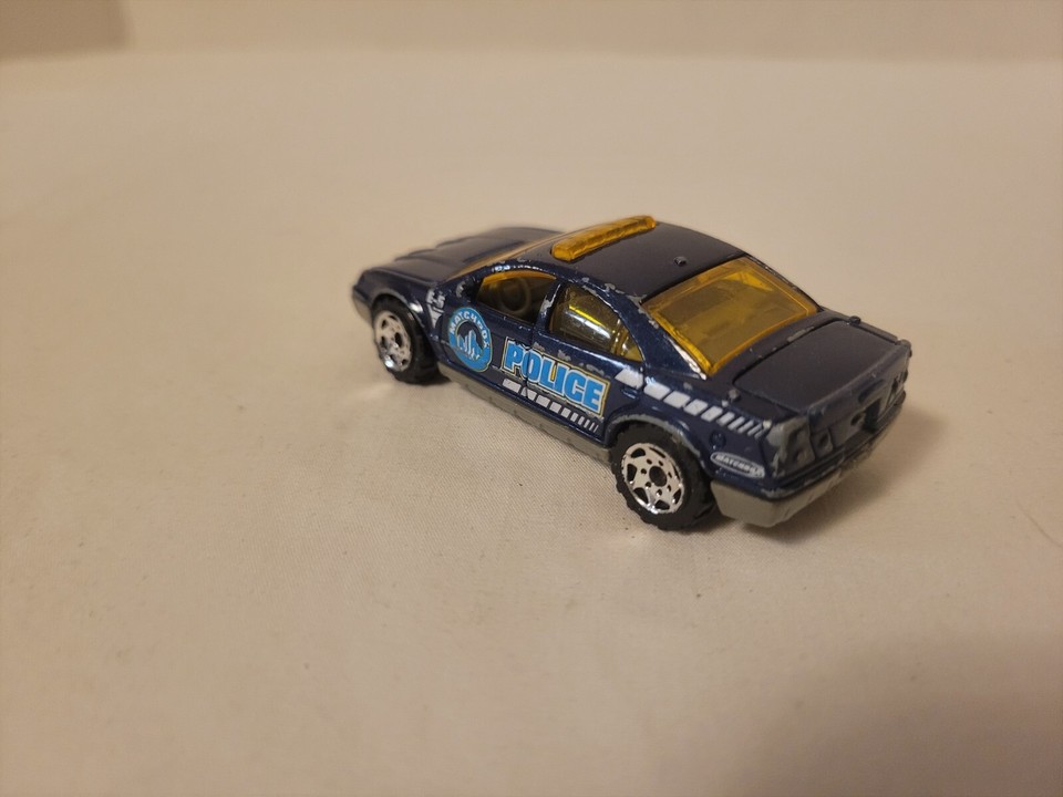 Vintage 2001 Matchbox Police Car Trunk Opens Rare Original Dark Blue ...