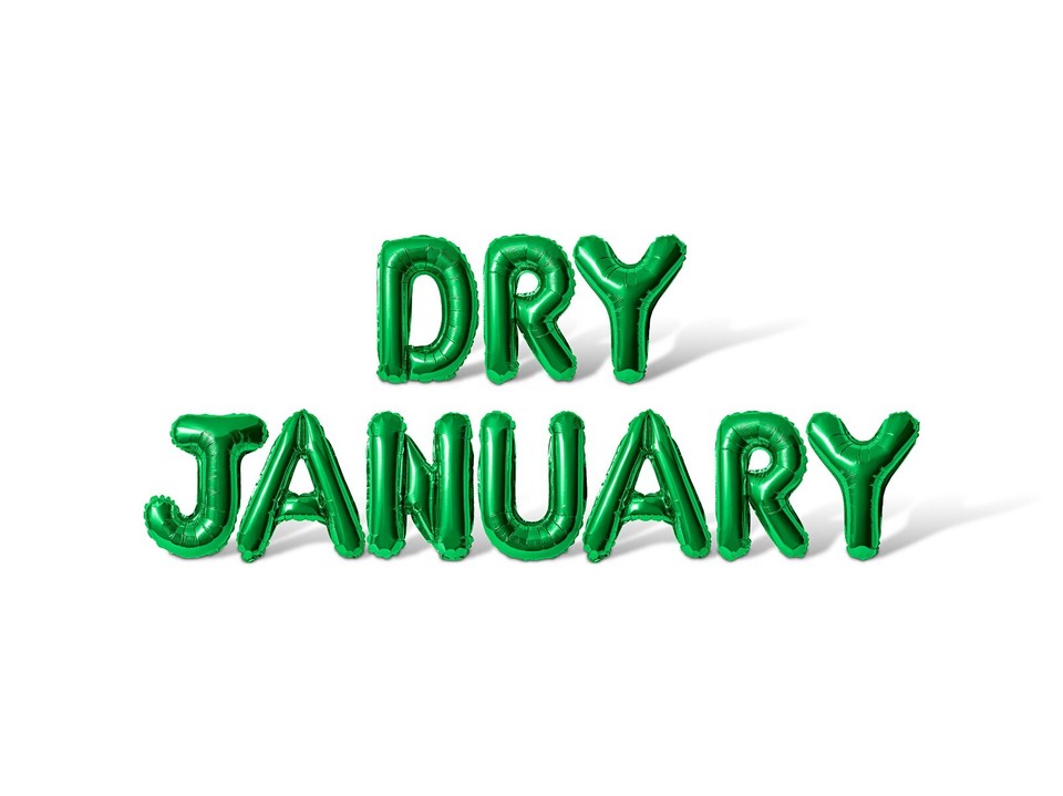DRY JANUARY Letter Balloon Banner - Health Campaign Party Supply ...