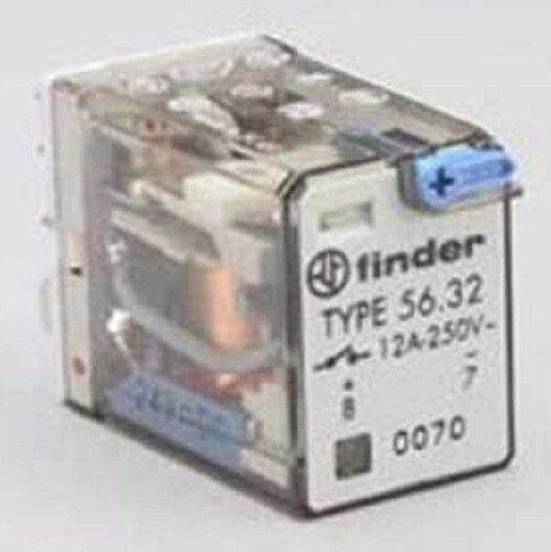 Finder MINIATURE POWER RELAY 12A 2xC/O 8-Pins Flat, Plug In- 24VAC Or ...