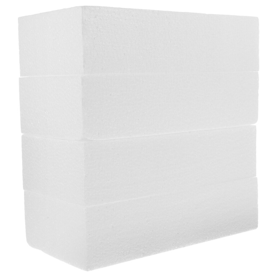 4 Pcs White Foam Rectangular Block Rectangle Blocks Polystyrene Cubes ...