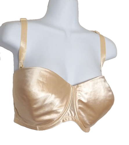 Cacique Lightly Lined Non slip Strapless Beige Underwire Bra Size 44DD ...