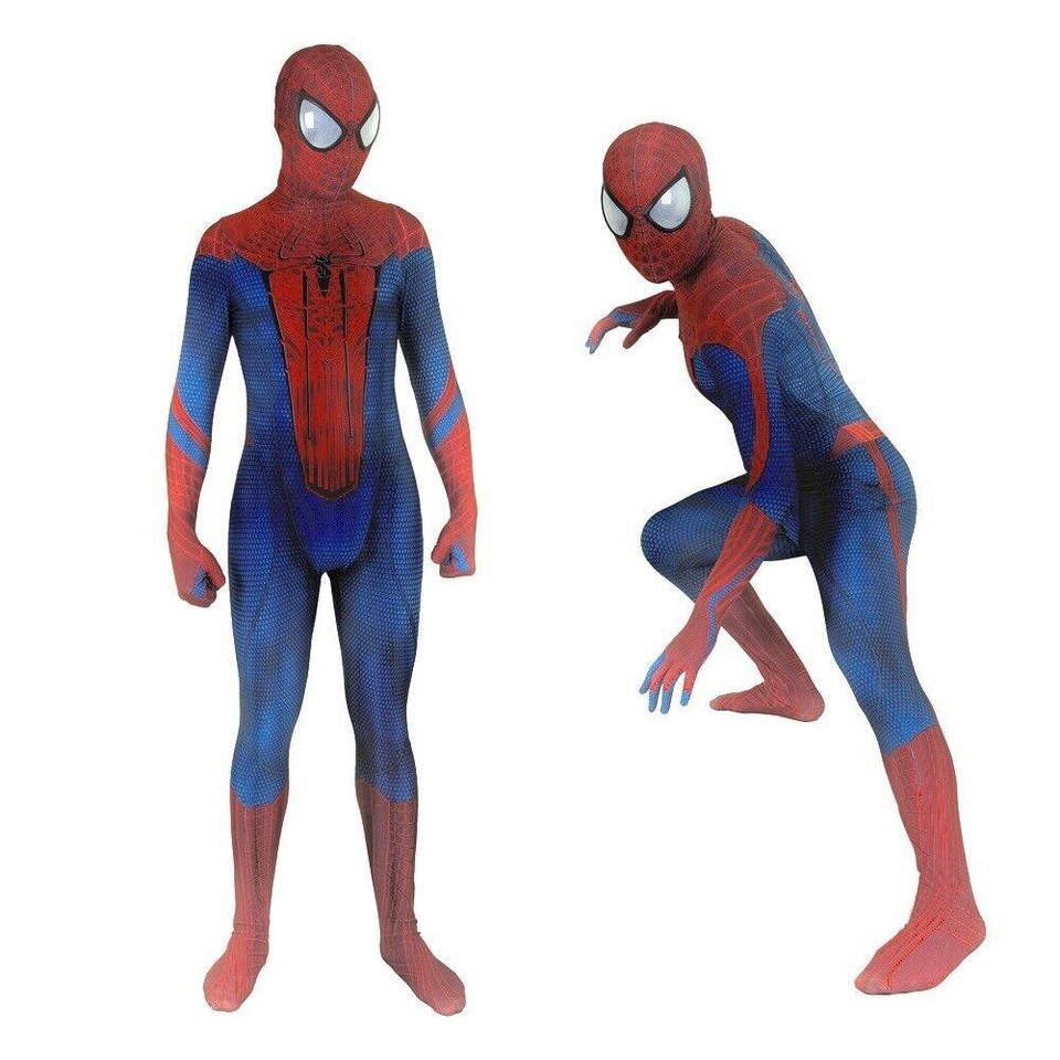 TASM 1 The Amazing Spider-Man 1 suit cosplay costume Detached mask Men ...